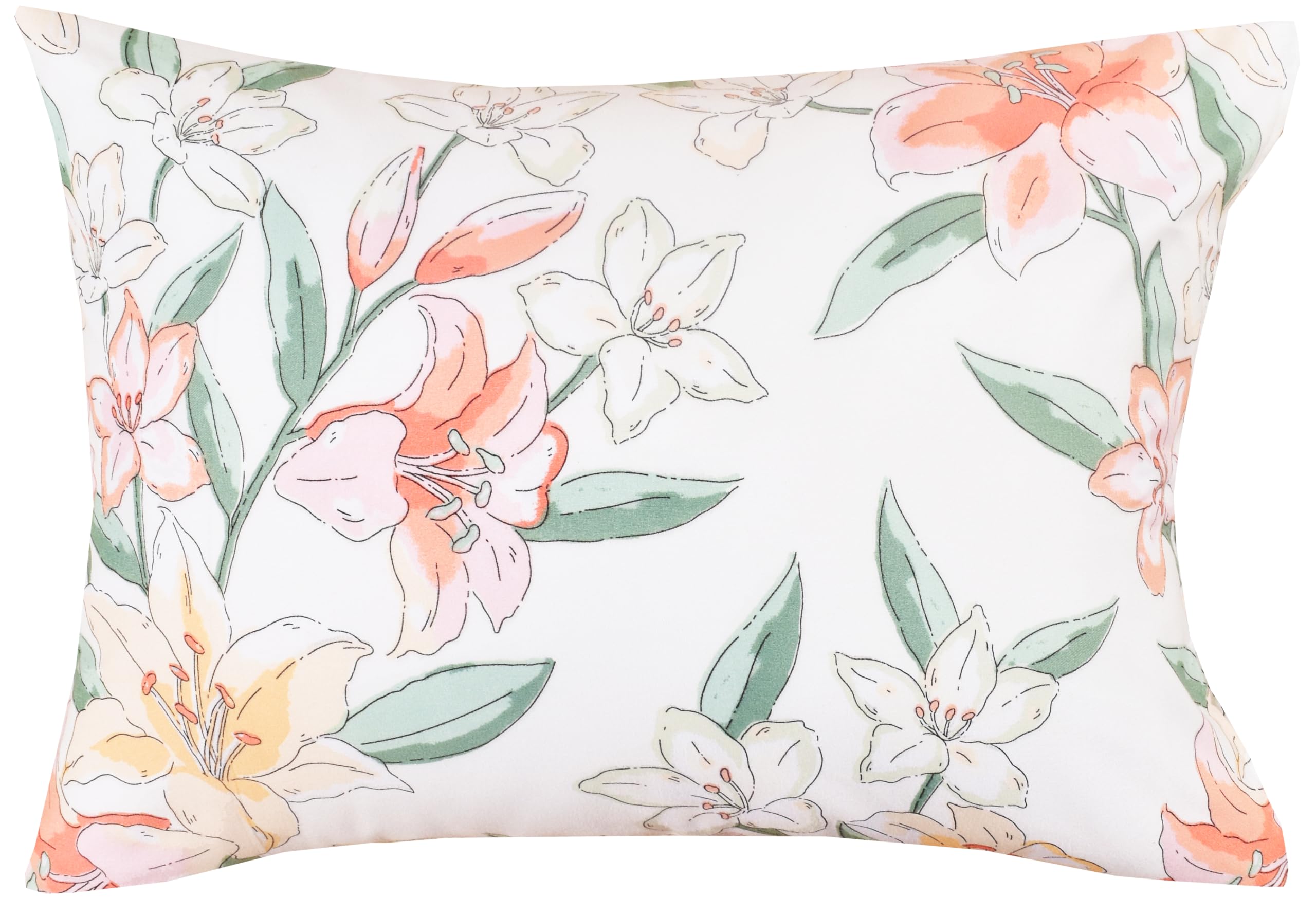 Scientific Sleep Beautiful Lily Flower Bedding Duvet Cover Set with Long Zipper Closure & 8 Corner Tie Brushed 130GSM Microfiber Soft Durable Comforter Quilt Cover Set (Queen, Lily)