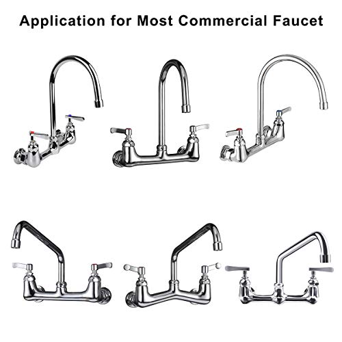 KWODE 6” Swivel Gooseneck Spout Replacement Kit for Commercial Kitchen Sink Faucet 360°Swing Spout with 2.2 GPM Nozzle Chrome