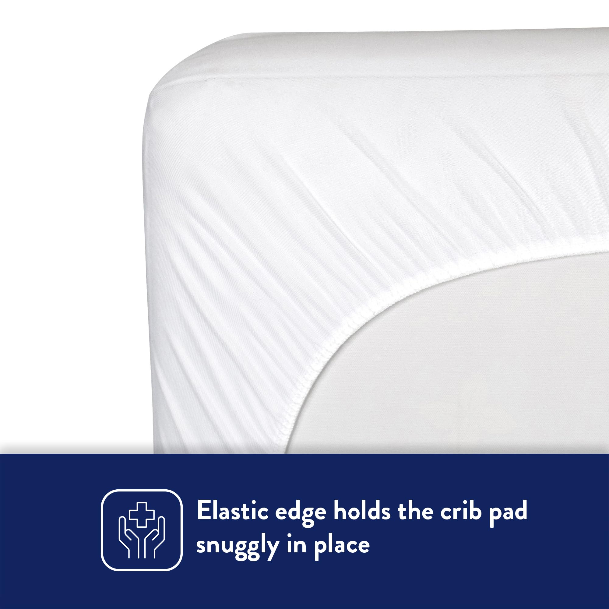Kolcraft Fitted Waterproof Baby Crib Mattress Protector, Crib Mattress Topper, Crib Mattress Pad, Toddler Bed Mattress Protector, Machine Washable/Dryer Friendly, 52β x 28β- White
