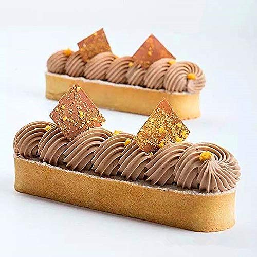 Idlespace 2pcs DIY Stainless Steel Tart Ring French Perforated Dessert Cutter Mousse Cake Mold Circle Mould Perforated for Pastry Cake Mousse Pancake(Oval)