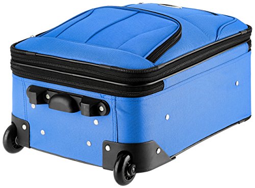 Rockland Fashion Softside Upright Luggage Set,Expandable, Blue, 2-Piece (14/19)