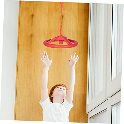 Totority Ninja Wheel Kids Swing Exercise Accessories Swing Indoor Outdoor Playset Playground Sets for Backyards Gym Monkey Wheel Arm Muscle Training Ring Gymnastic Rings Swing Gym Ring Red