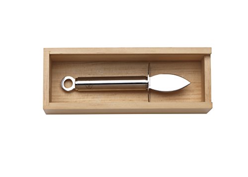 TOR Kitchenware Oyster Shucker Knife in Naturalwood Gift Box The German Patented Stainless Steel Oyster Shucking Knife and Opener Tool