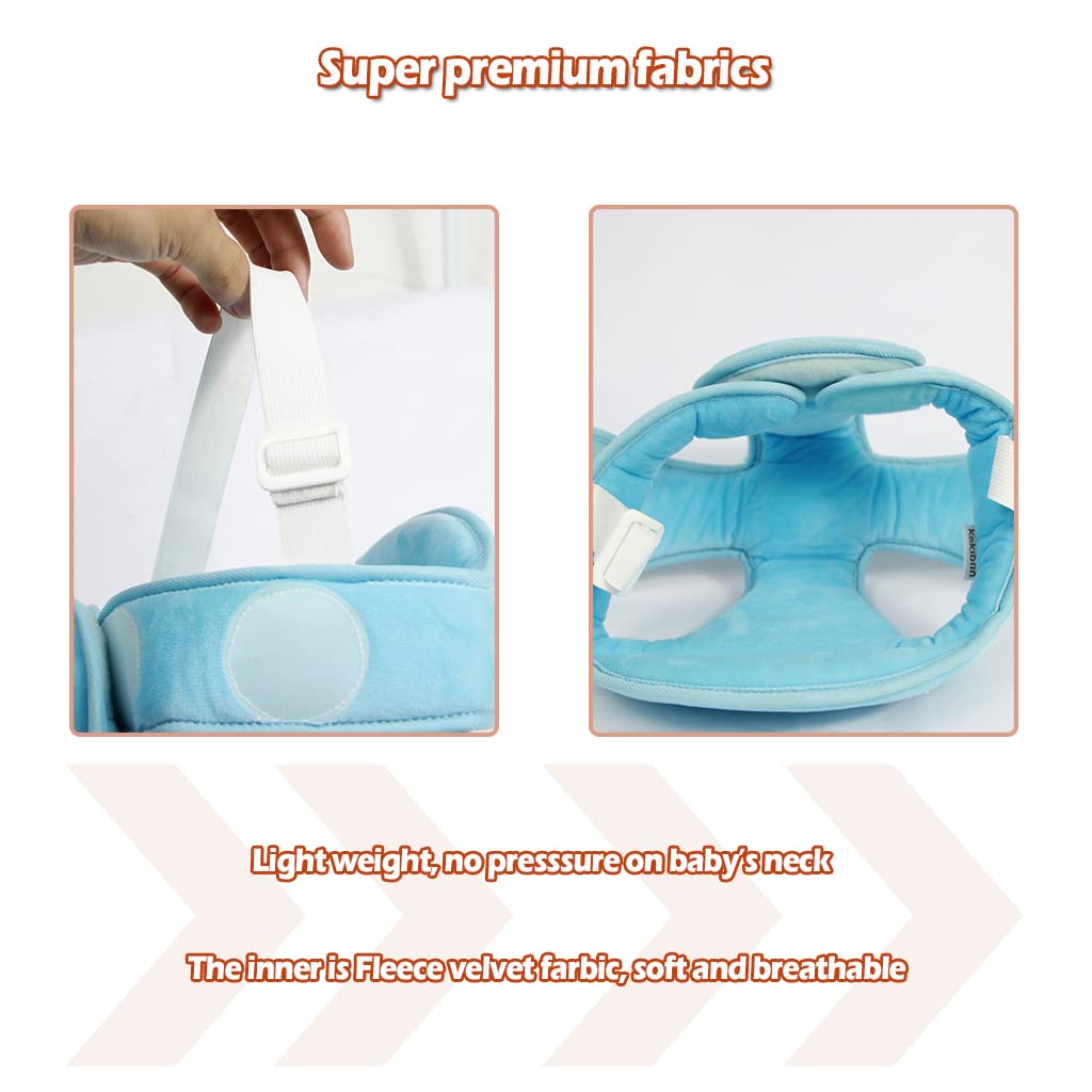 KAKIBLIN Baby Safety Head Support Hat, Toddler Breathable Adjustable Safety Protective Cap Blue