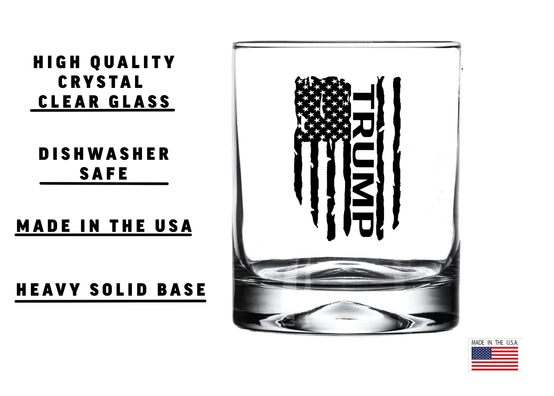 Rogue River Tactical Trump Flag Conservative Republican Old Fashioned Whiskey Glass Drinking Cup Gift For Him