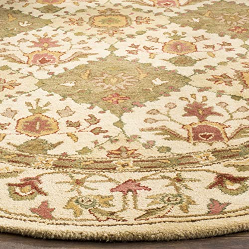 SAFAVIEH Antiquity Collection 6' Round Beige AT57D Handmade Traditional Oriental Premium Wool Area Rug