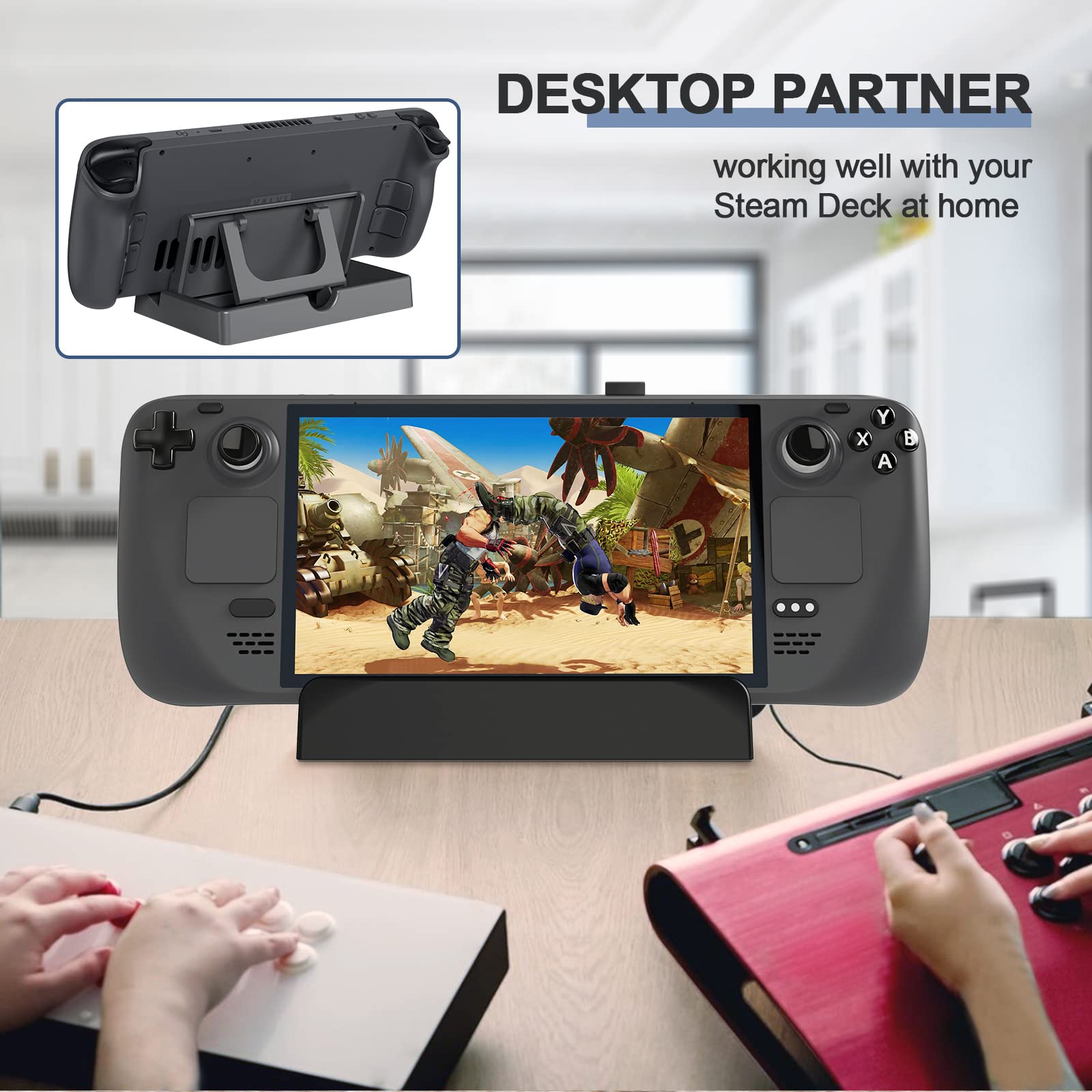 KANG YU Foldable Stand Dock for Steam Deck, Foldable Anti-Slip Stand Base Compatible with Valve Steam Deck, Nintendo Switch, Smartphone