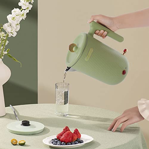 Small Electric Kettle,Retro Electric Kettle Stainless Steel Double Wall Electric Kettle with Automatic Shut Off, for Tea and Coffee (BPA free)