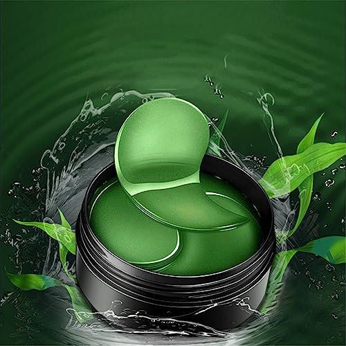 npkgvia 60 PCS Green Tea Under Eye with and Collagen for Dark Circles Puffiness Eye Gel Patch Eye Pad for Wrinkles Eye Bag 10ml Loose Skin (Pink, One Size)