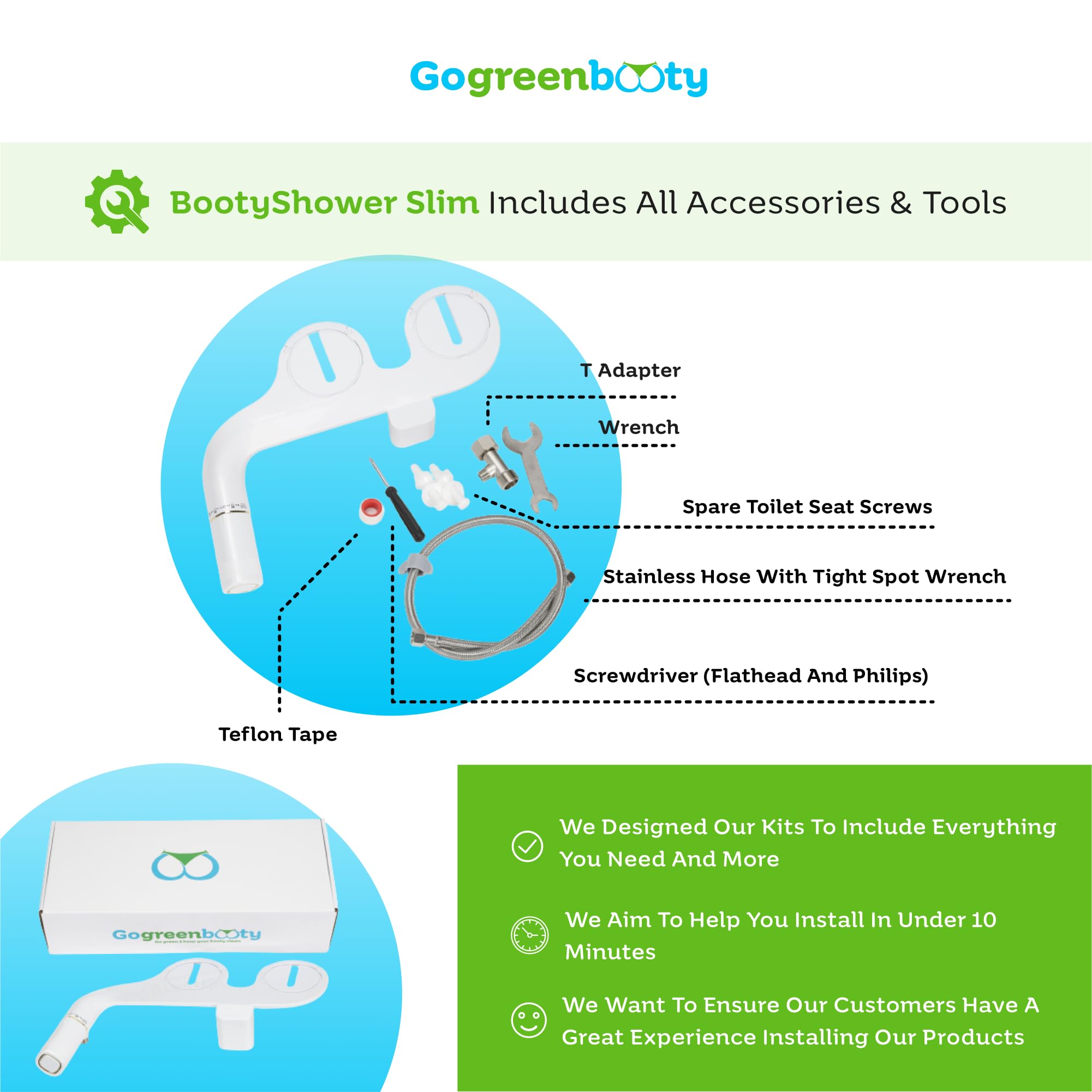 Slim Bidet. Say no to the endless wiping. Upgraded Includes all you need. Ships from a small USA business!