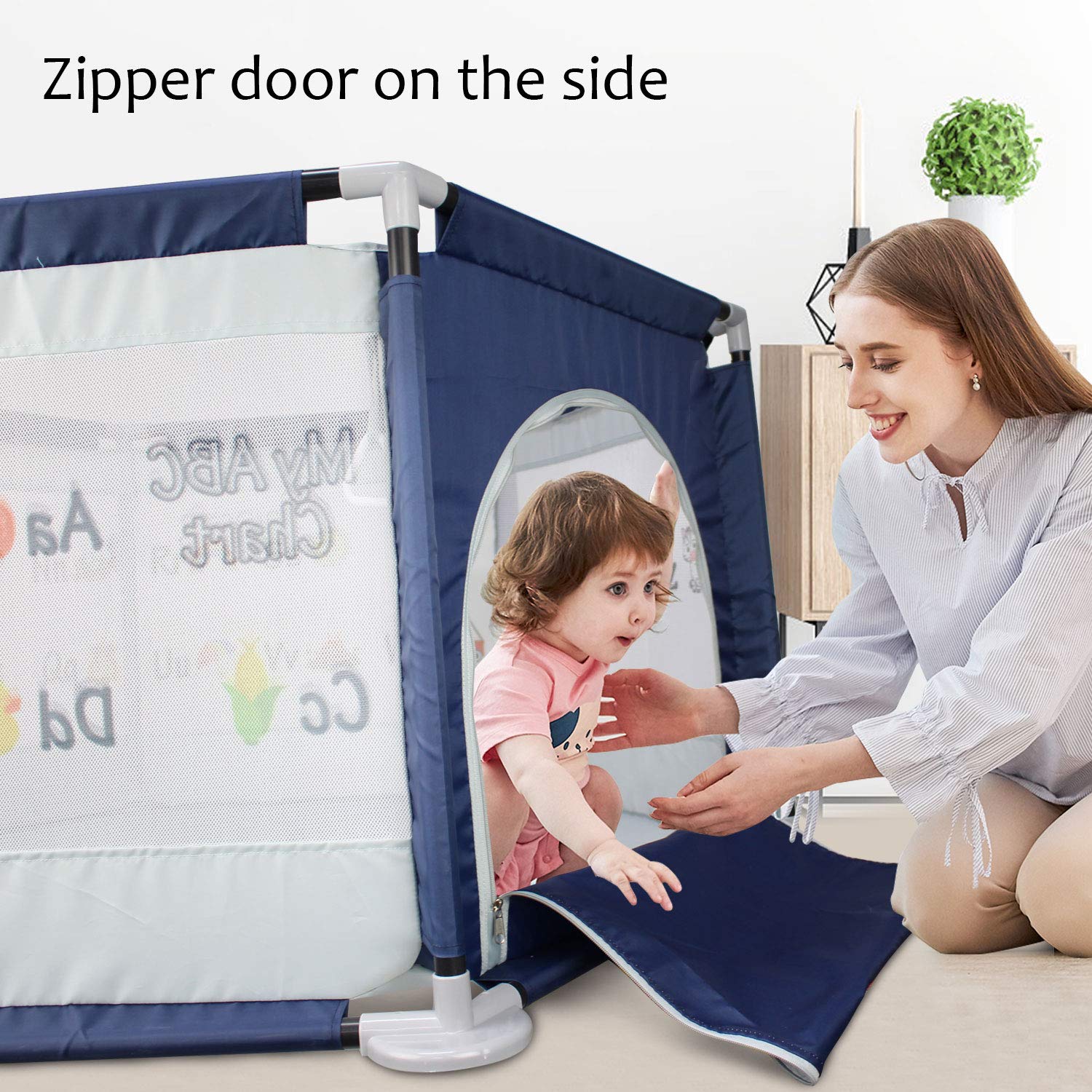 GrowthPic Baby Playpen, Playard for Baby and Toddlers- Safety Play Pen for Infants with Early Educational Design, Lightweight, 6-Panel