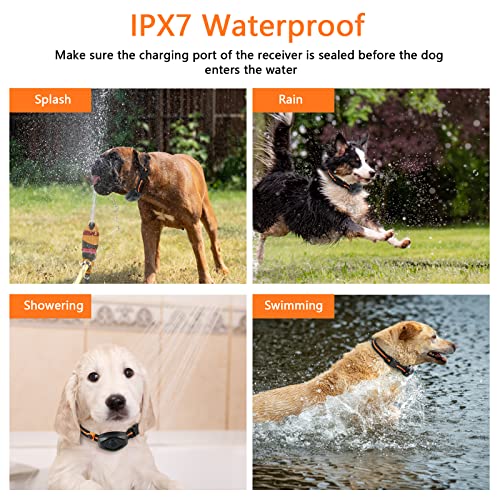 MAISOIE Dog Training Collar, IPX7 Waterproof Shock Collar with Remote Range 1300ft, 3 Training Modes, Beep, Shock, Vibration, Rechargeable Electric Shock Collar for Small Medium Large Dogs