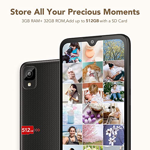 TCL 30 Z |2022| 6.1 Inch Unlocked Cell Phone with HD+ Display, US Version Android 12 Smartphone 32GB+3GB RAM, 3000mAh Android Phone, Prime Black (Renewed)