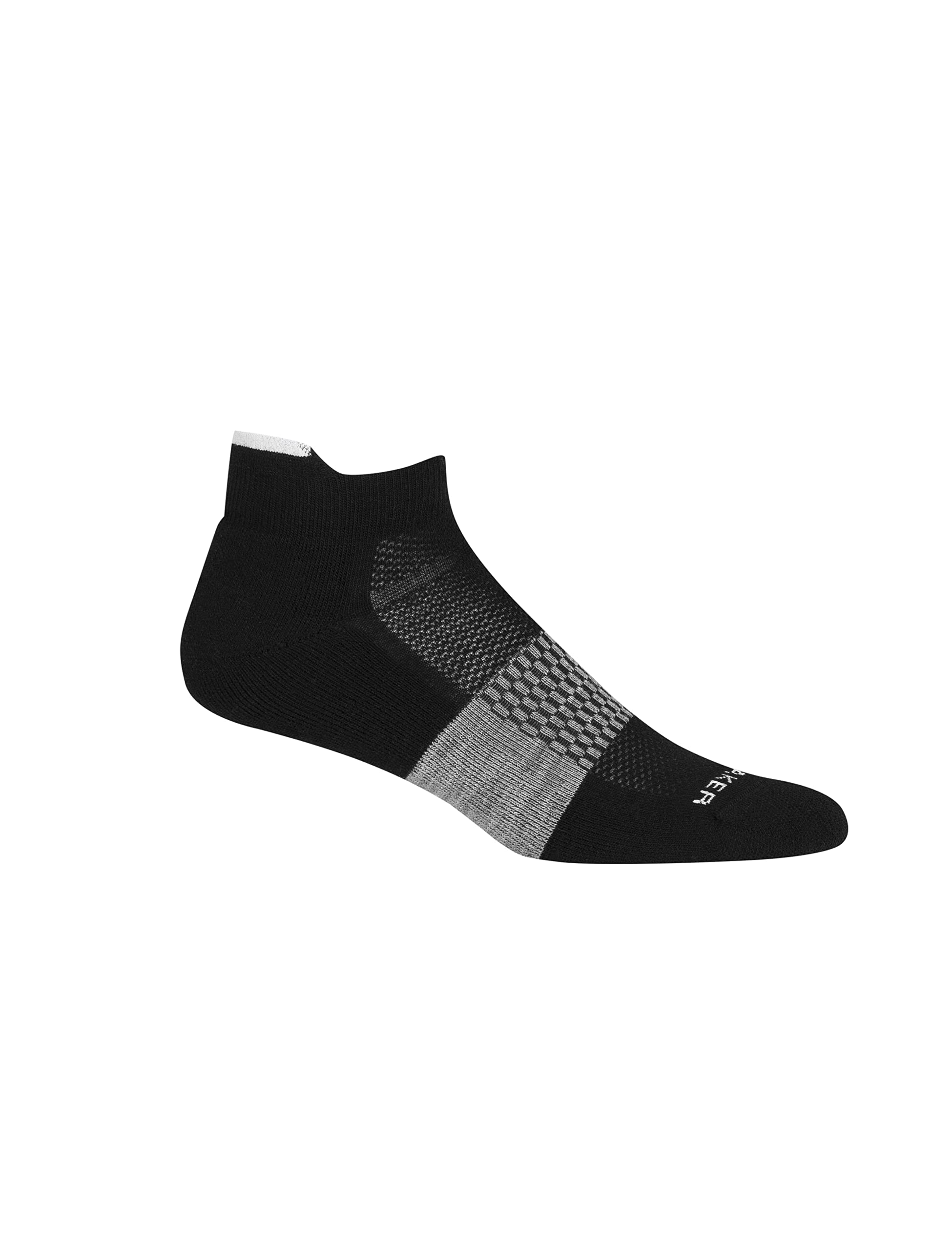 Icebreaker Merino Wool Micro Socks for Men - Ultra Light, Multisport - Breathable Mens No Show Socks for Training and Hiking, Black/Snow/Metro Heather, Small