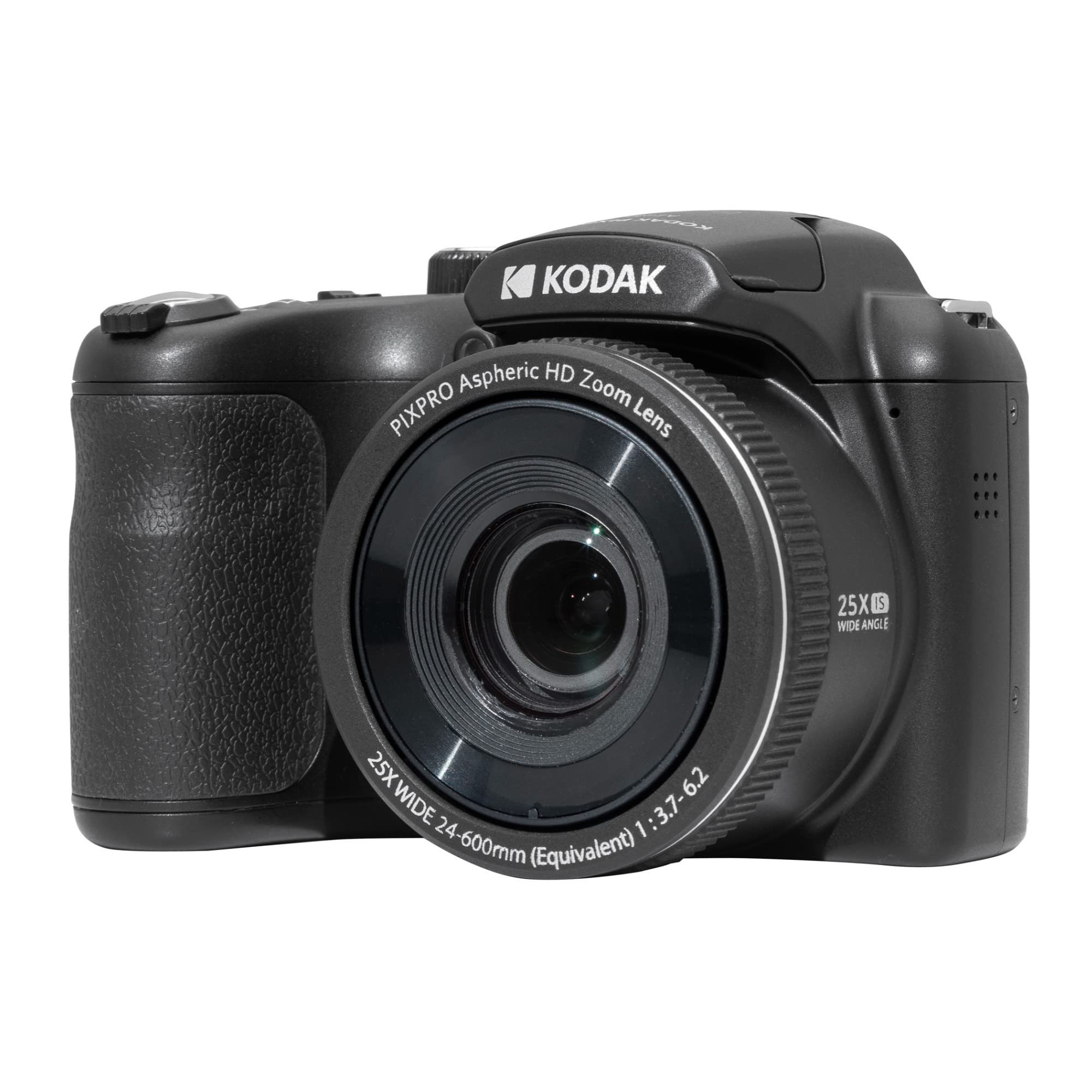 Kodak PIXPRO AZ255 Astro Zoom 16MP Digital Camera (Black) Bundle with 64GB Memory Card, High-Performance Alkaline AA Batteries (4-Pack), Camera Case and Accessory (4 Items)
