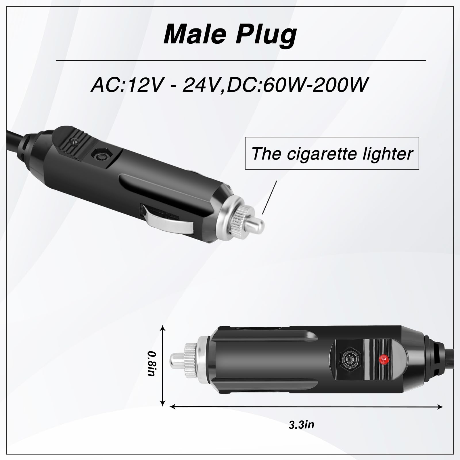 Power Cord for Green Mountain Grills Davy Crockett and Trek P-1012, 12V Cigarette Lighter Socket Compatible