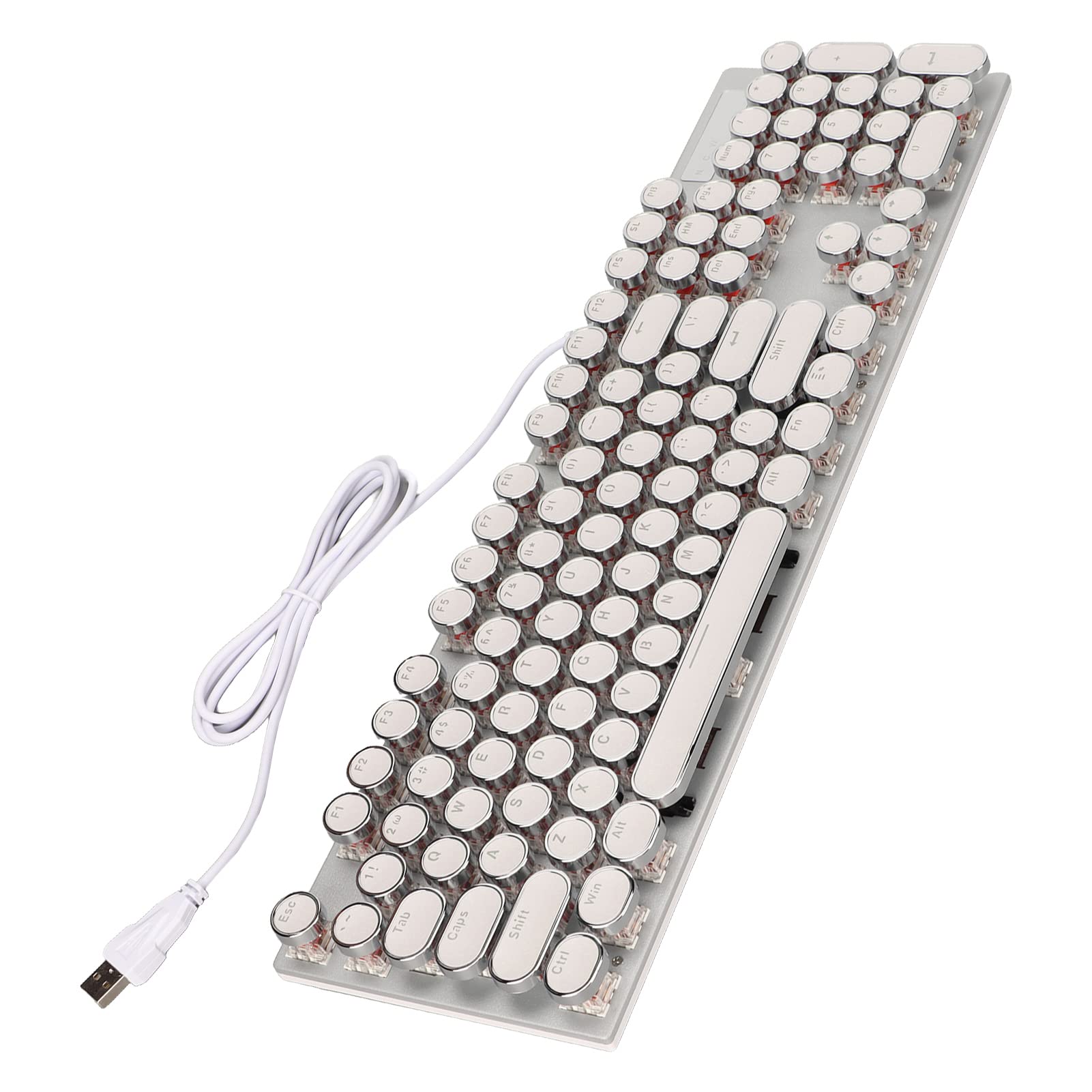 Janzoom Mechanical Gaming Keyboard Ergonomic Design 104 Keys Typewriter Style Mechanical Keyboard for Office (Red Switch)