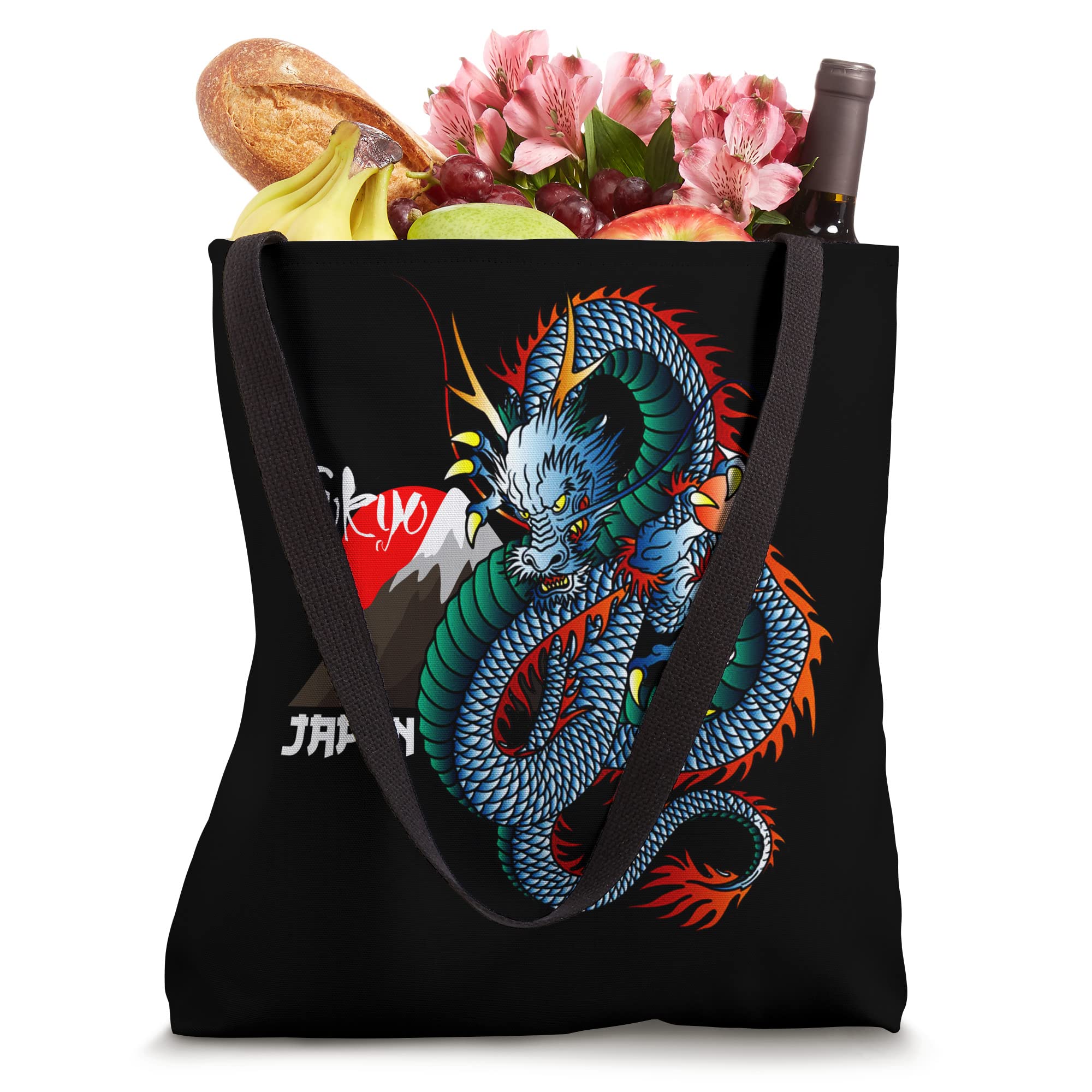 Japanese Aesthetic Dragon Tokyo Japan Asian 80βs Manga Anime Tote Bag