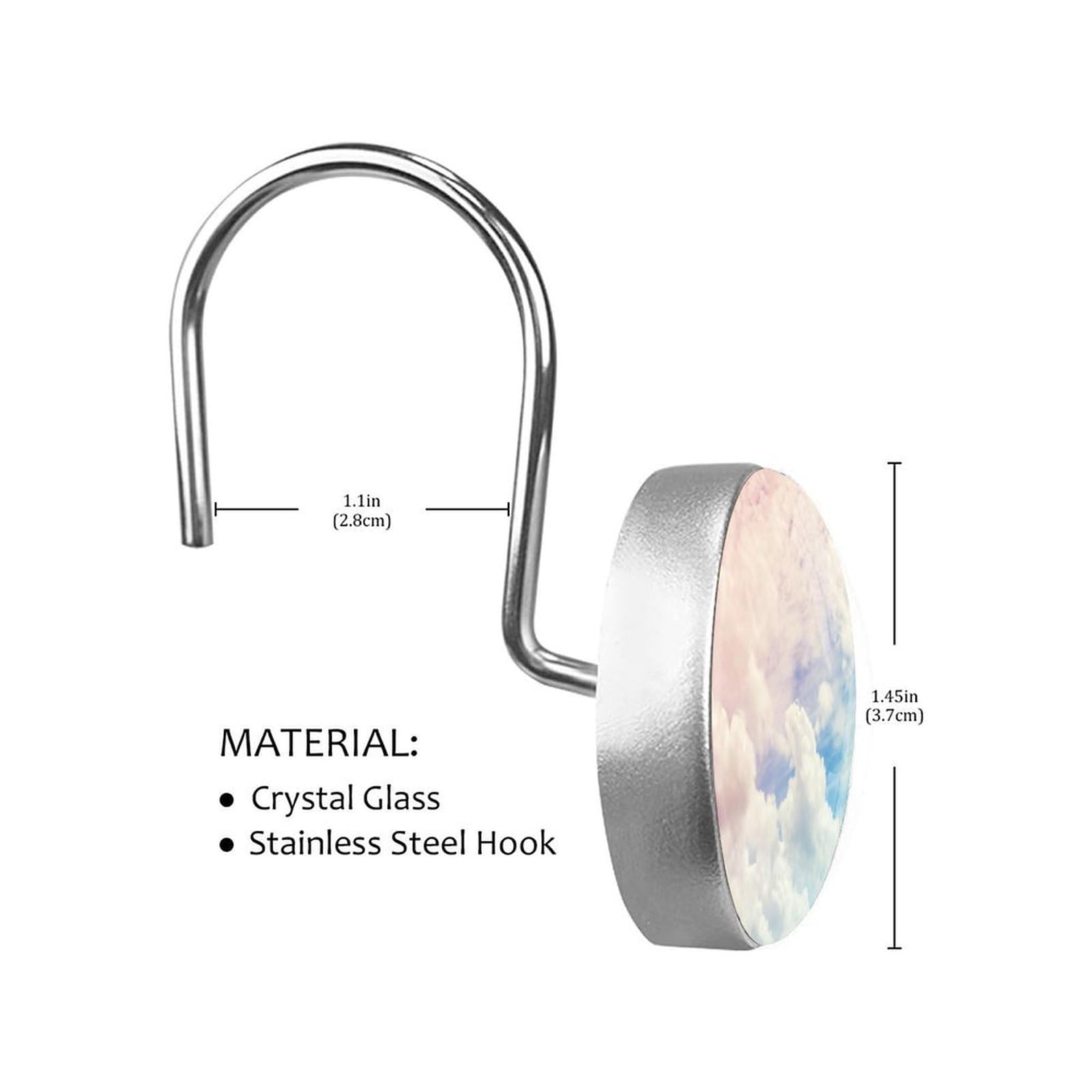 GIPOUTY Golf Ball 12 PCS Shower Curtain Hooks Ring,Stainless Steel Fashion Bathroom Resin Decor