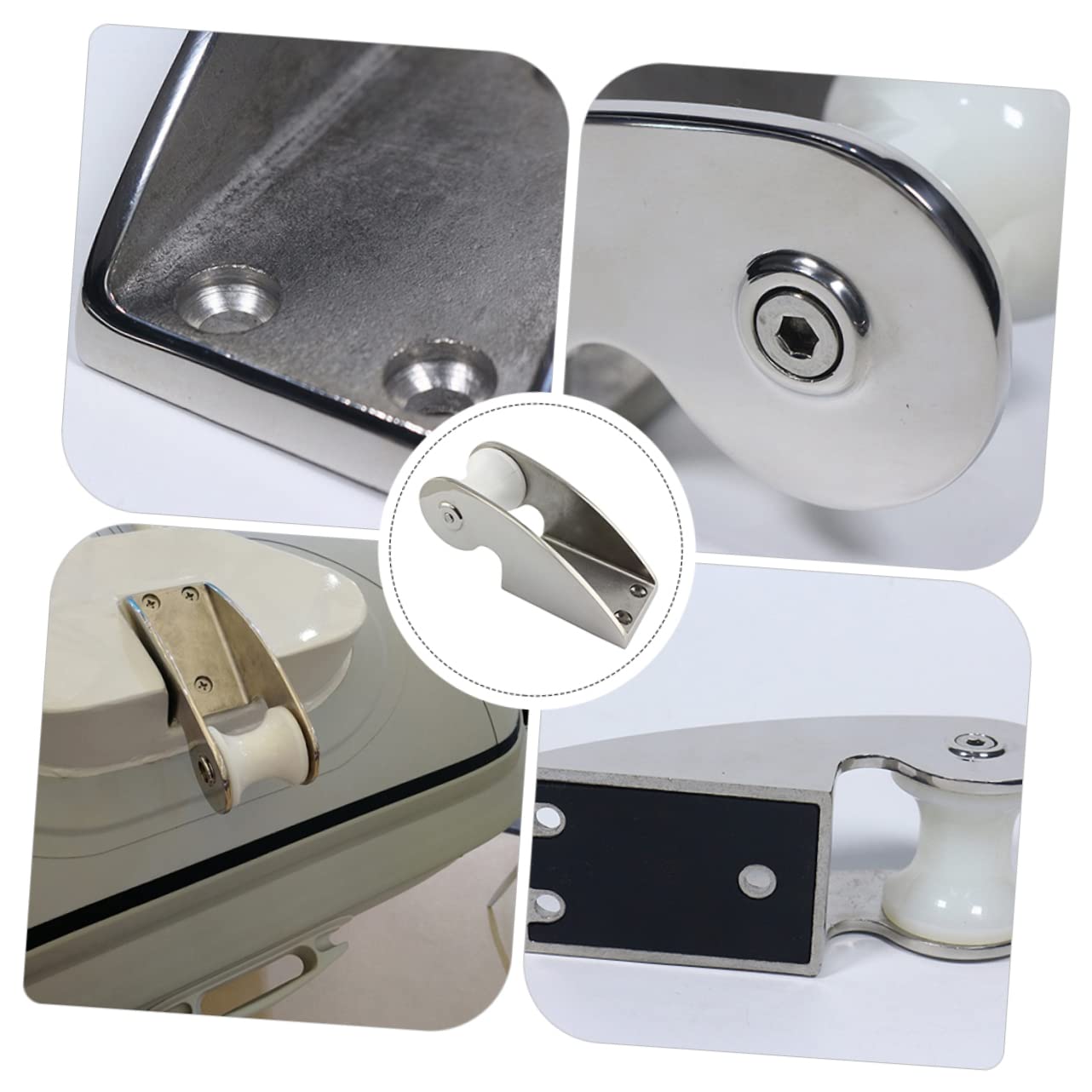 Levemolo Marine Anchor Bracket Bow Anchor Roller Heavy Duty Bow Roller Anchor Rack Roller Boat Anchor Bracket Fishing Sail Accessory Bow Rubber Roller 316 Stainless Steel Chain Guide Yacht