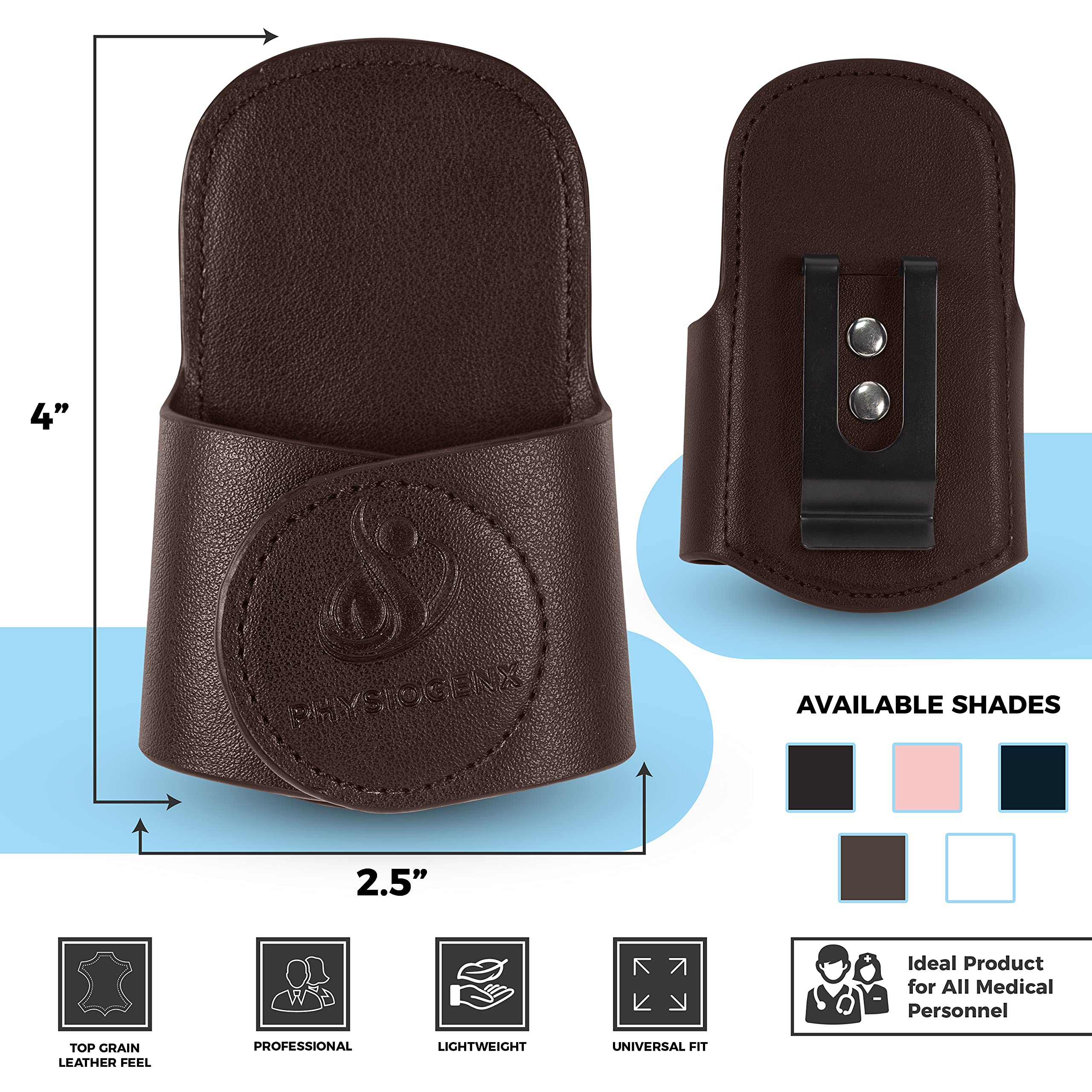Stethoscope Holder Hip Clip With Upgraded Secure Magnetic Closure - Our Hygienic Stethoscope Clip is Designed to Hold All Brands & Styles - Includes Replacement Stethoscope Ear Tips (Obsidian Black)