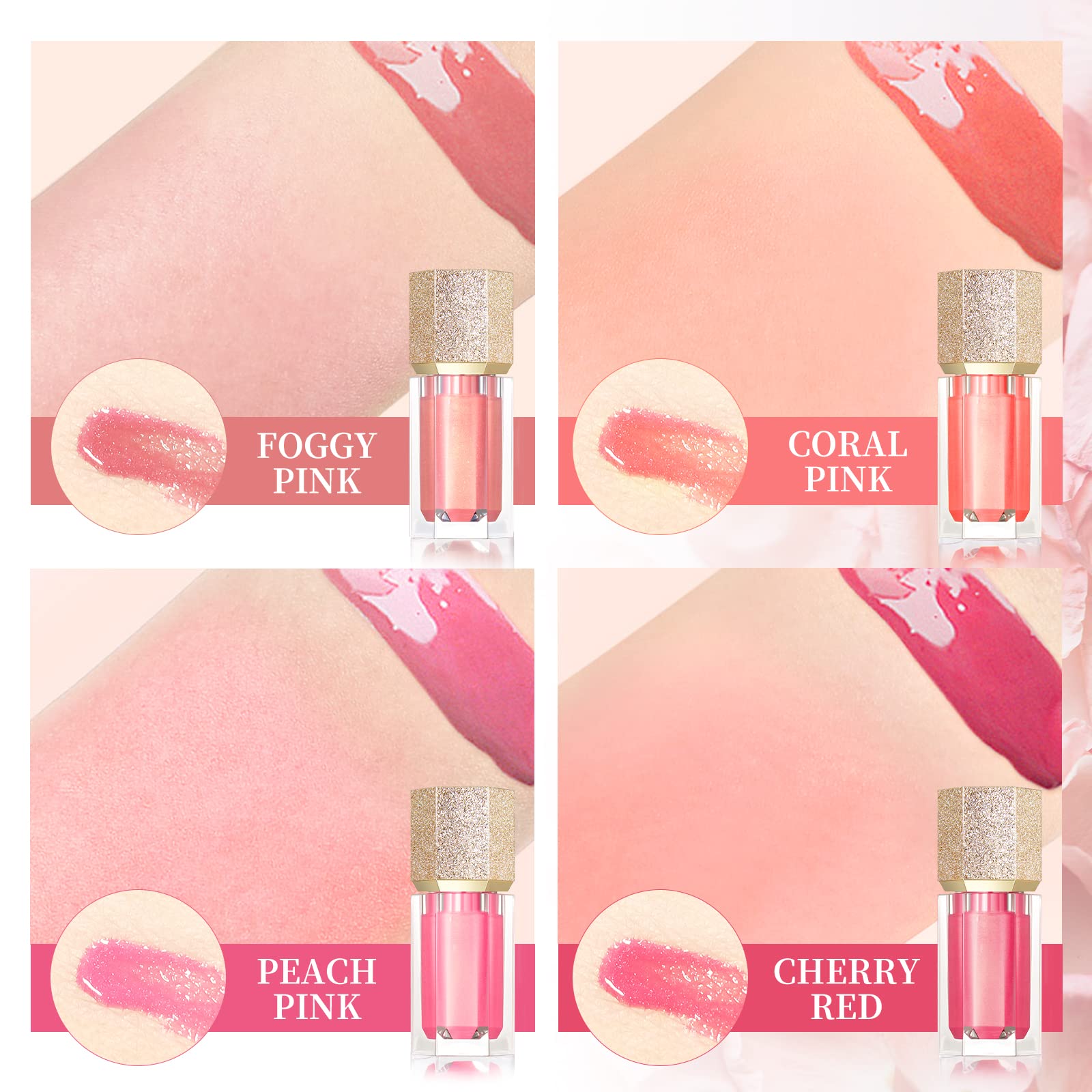 PASNOWFU Soft Cream Liquid Blush, Creamy Blush For Cheak, Long Lasting, Waterproof, Smudge Proof, Bright Natural Looking Skin Blush Makeup, Cherry Red