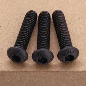 M8-1.25 x 16mm (12 PCS) Button Head Socket Cap Screws, Black Oxide Finish, 10.9 Grade Alloy Steel, Full Thread, Coarse Thread, ISO7380