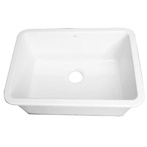 Orabella 27″ Drop-in/Undermount Fireclay Kitchen Sink 26-1/2" W x 19" D x 11" H