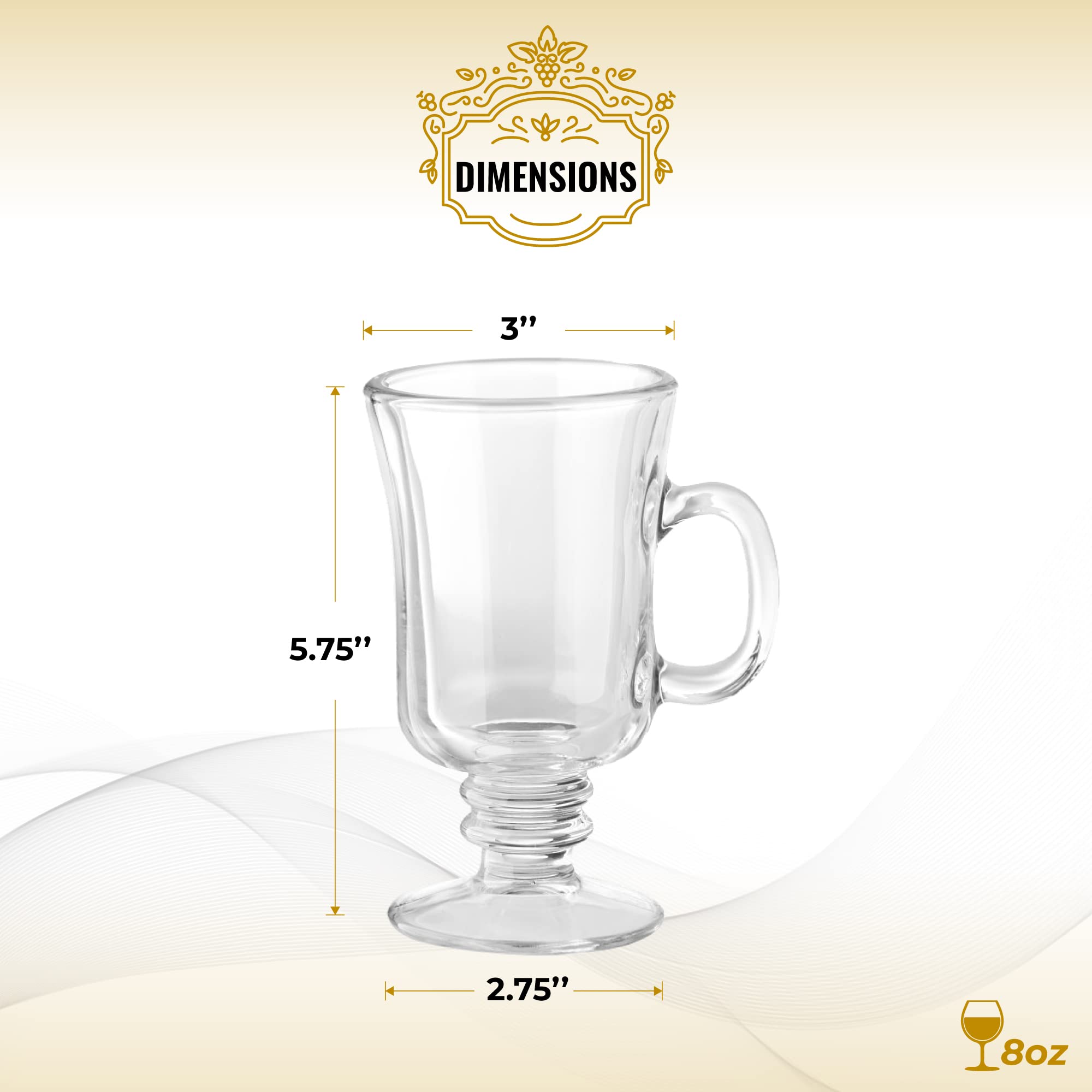 HISTORY COMPANY “The Swan Bar” Authentic Dublin Pub Irish Coffee Glass 2-Piece Set (Gift Box Collection)