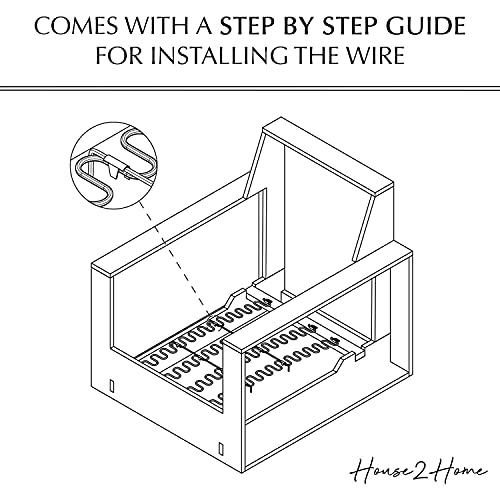 House2Home 23" Couch Spring Repair Kit to Fix Sofa Support for Sagging Cushions - Includes 4pk of Springs, Upholstery Spring Clips, Seat Spring Stay Wire, Screws, and Installation Instructions
