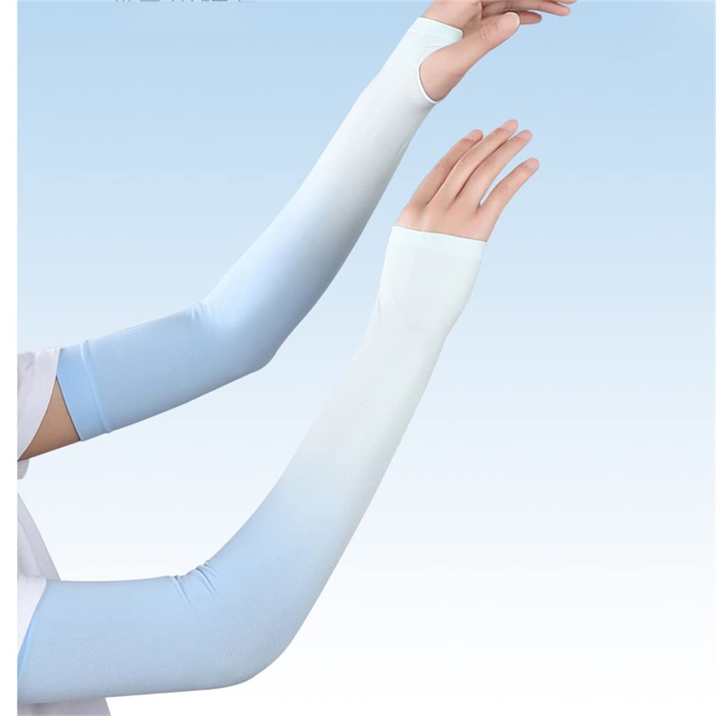 ICY Sleeves Female Gradient Ice Silk Summer Arm Guard Sleeves Summer Artifact Driving Gloves (Color : C, Size : One Size)