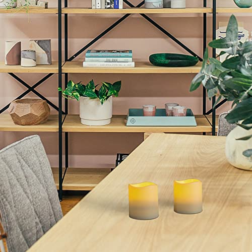 LampLust Outdoor Flameless Candles 3x3 - Battery Operated, Waterproof, Flickering LED Flame, Remote Control with Timer, Decorative Small Pillar Candles for Outdoor Decor - Set of 2