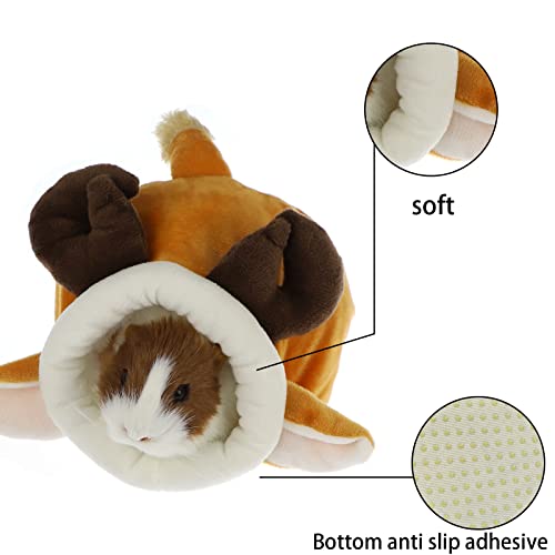Toysructin Guinea Pig Cuddle Cave Hideout, Mini Hamster Bed Soft Warm Rat House Nest with Washable Pad, Cute Small Animal Pet Habitat Cozy Hamster Sleeping Nest for Chinchilla Ferrets Hamsters
