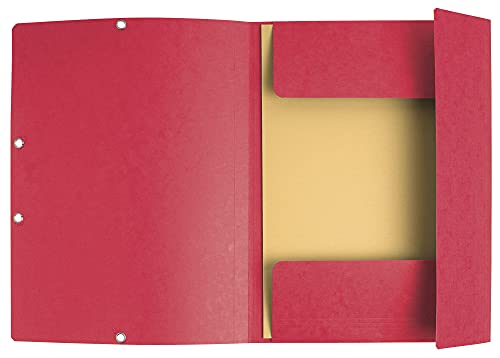 Exacompta Pack of 10 Folders Cardboard 3 Flaps with Elastic Closure 24 x 32 cm Assorted Colours