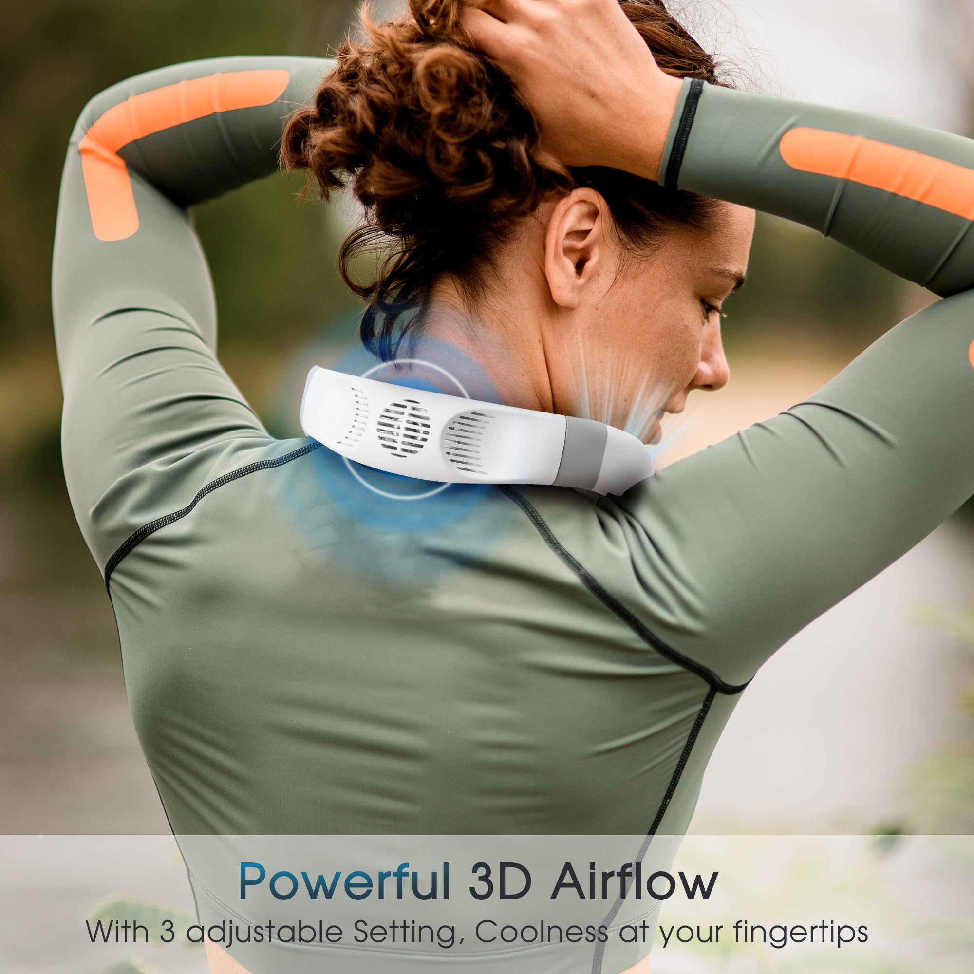 Jawhock Neck Fan with Cooling Plate|Neck Air Conditioner|4400mAh Rechargeable Battery Operated|Hands Free Fan for Kitchen Fitness Travel Camping Working|Fashinable Gifts