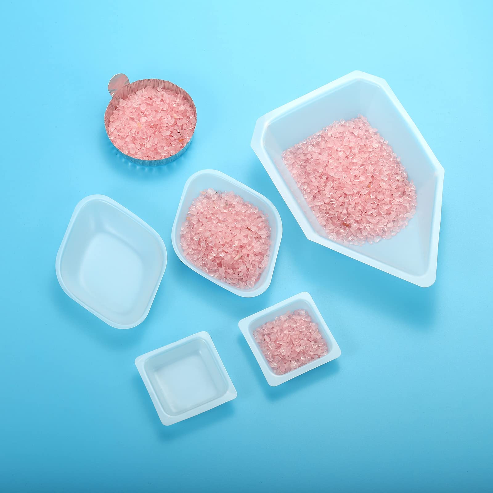 PATIKIL Square-Shaped Weigh Boats, 40 Pack Plastic 7mL Small Disposable Powder Dispenser for Weighing Mixing, White