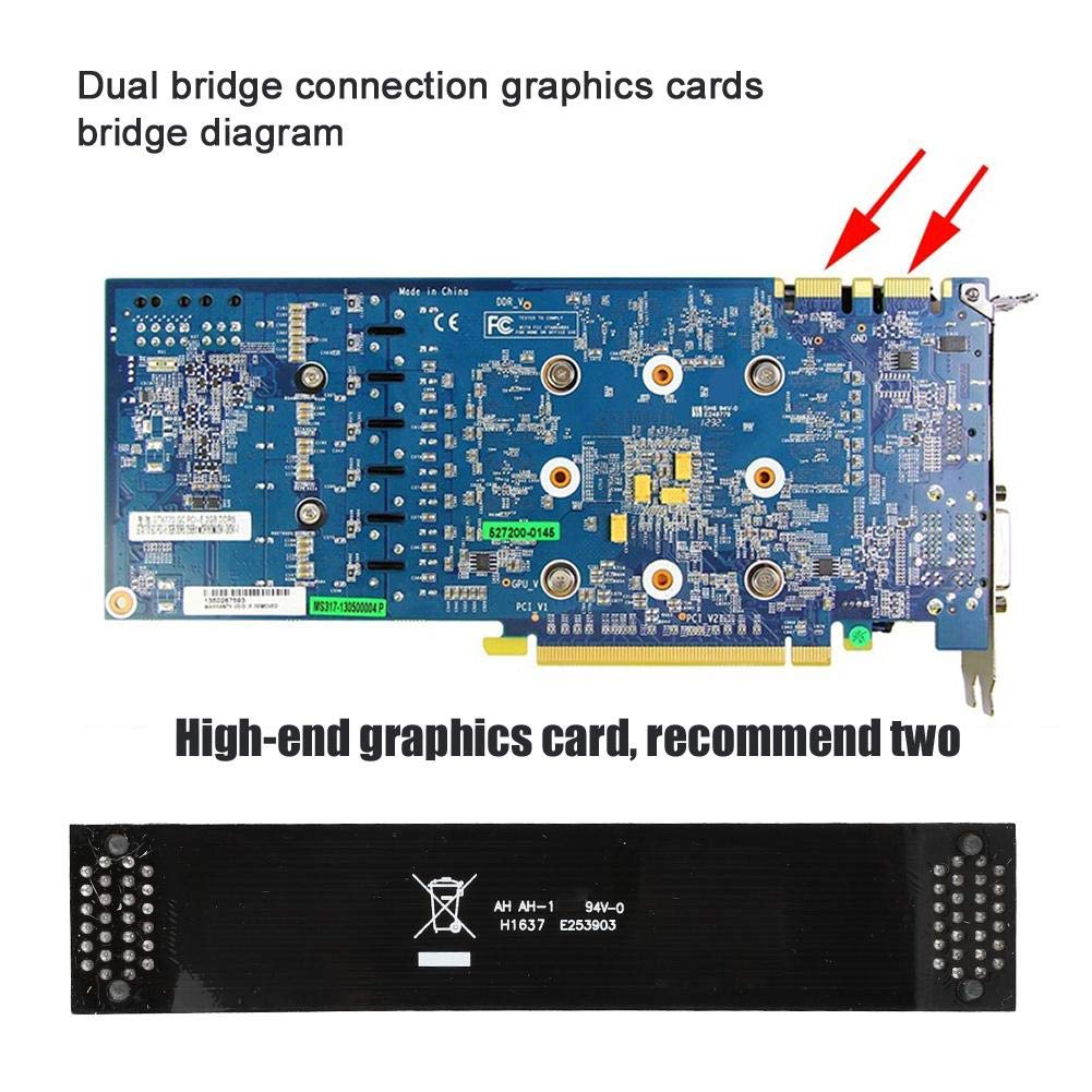 Flexible SLI Bridge 2 Way, 10cm 26pin Dual Graphic Card Connection Cable, Extreme High-Speed Technology GPU Cable for NVIDIA Graphic Card, for ASUS MSI Gigabyte Graphics Cards