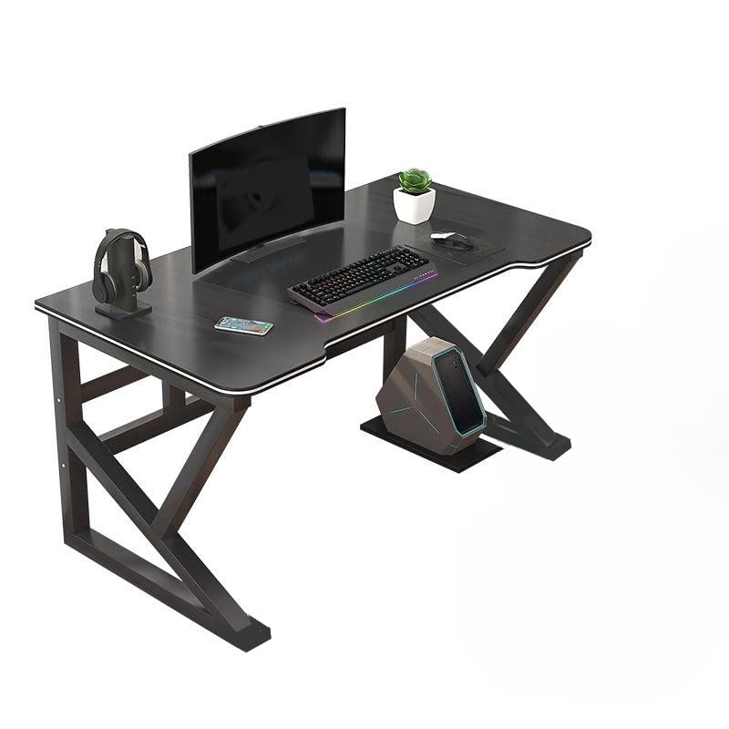 Finghin Simple Gaming Desk K Shaped Gamer Workstation, Home Computer Carbon Fiber Surface Gaming Desk PC Table-X
