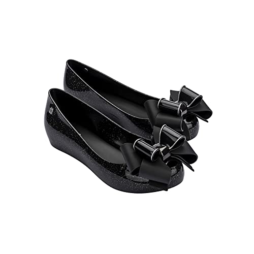 Melissa Womens Ultragirl Sash Bow Ballerina Shoes Black 10.5