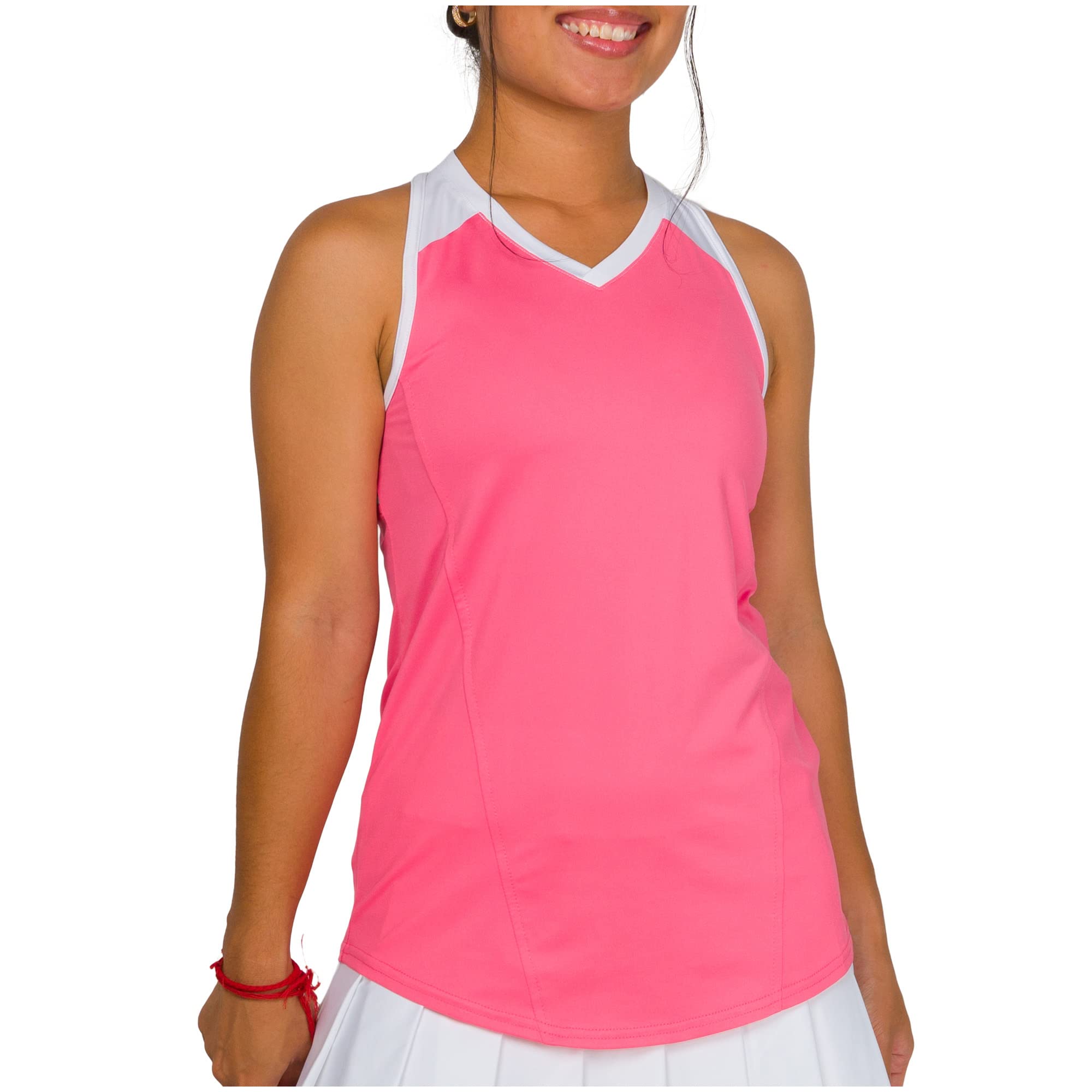 Jofit Apparel Women’s Athletic Clothing Breakpoint Tank for Golf & Tennis, Size Large, Salmon
