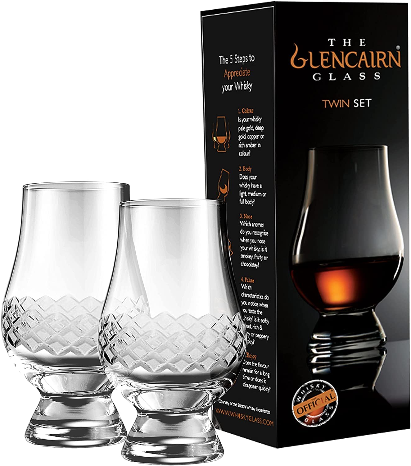 GLENCAIRN THE DIAMOND CUT TWIN PACK SCOTCH WHISKY TASTING GLASSES