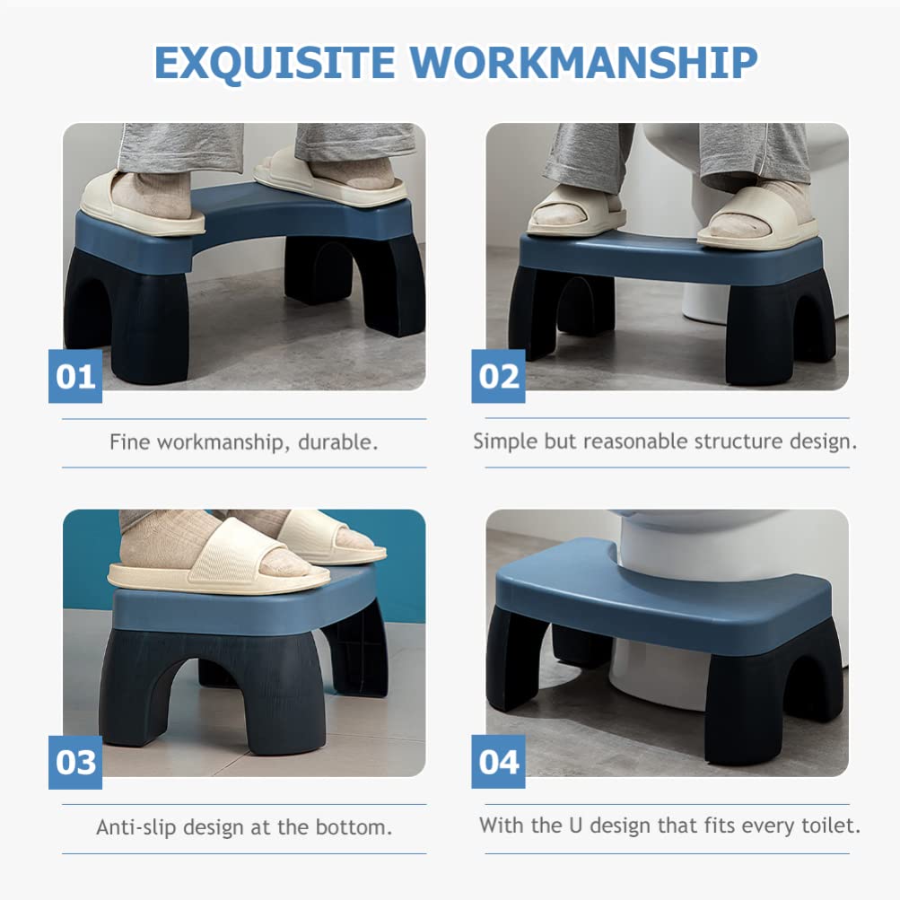 Housoutil Potty Toilet Stool Squatting Poop Stool Baby Step Stool for Bathroom Non-Slip Potty Stool for and Adults in Bathroom Toilet Blue
