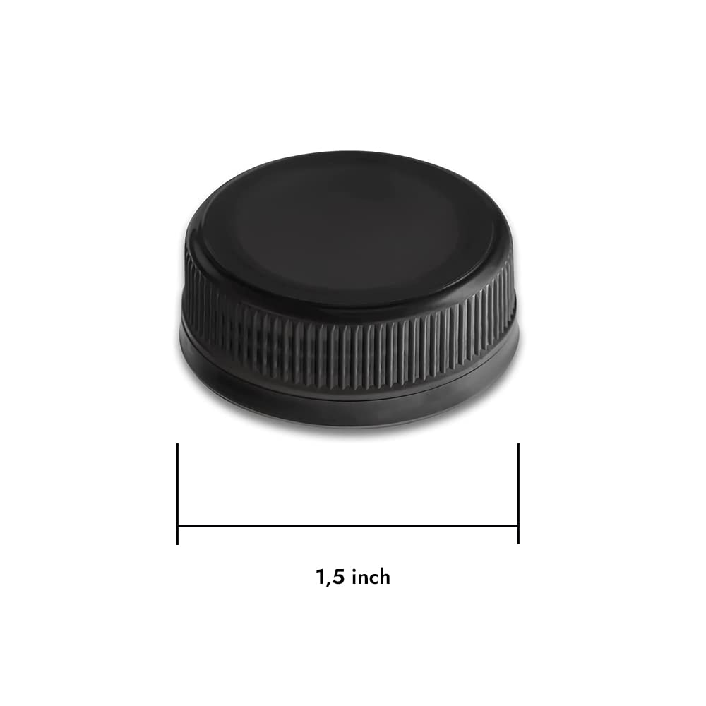 Lakesstory Bottle Caps Tamper Seal Lids Cap for Bottle Screw Cap Bottle Plastic Bottle Caps Juice Bottles Cap (pack of 50, black)