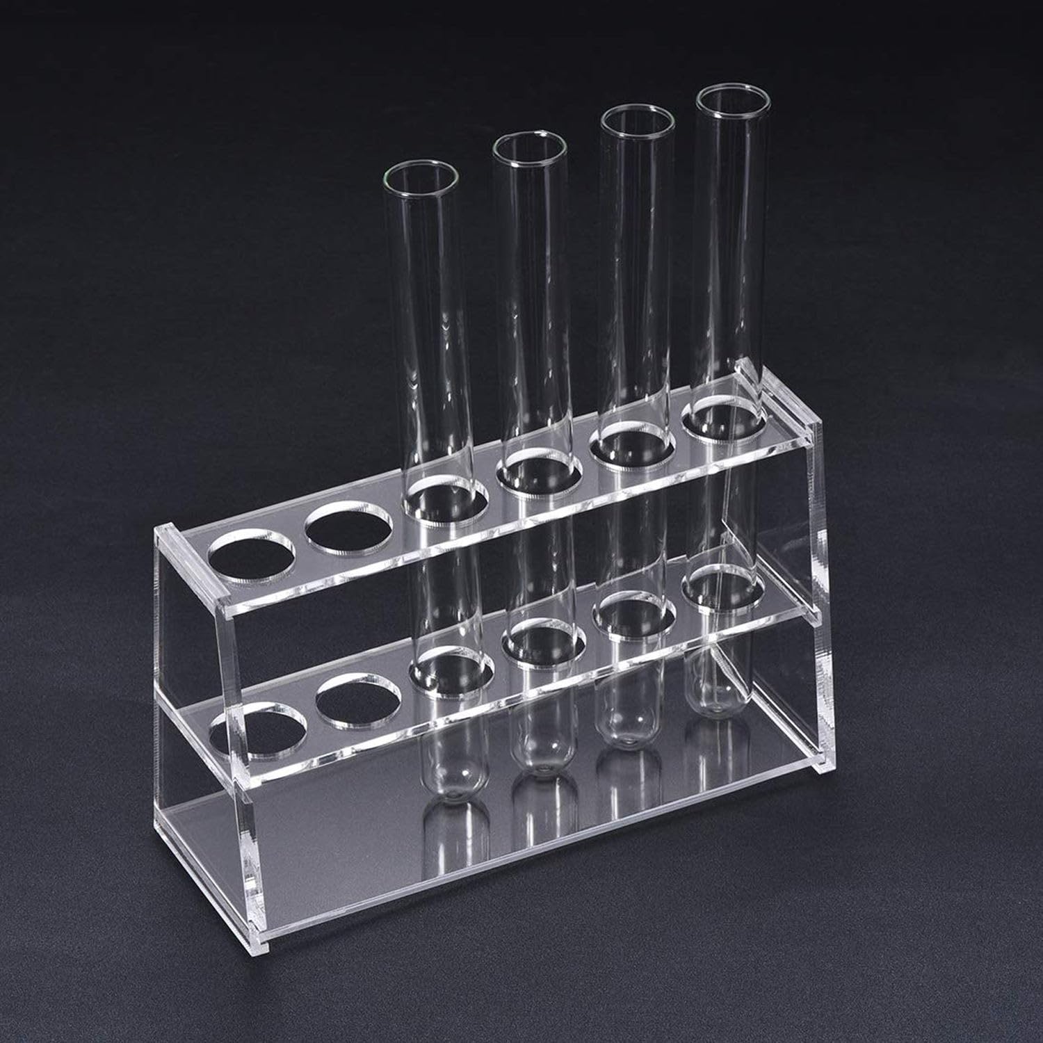RUIAN 6 Wells Lab Stand Holder Clear Acrylic Tube Rack for 10ml Centrifuge Test Tubes
