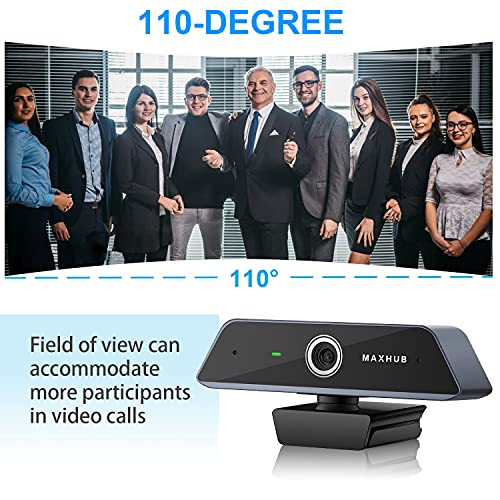 MAXHUB 4K AutoFocus Web Cameras for Computers, Streaming Webcam with Dual Microphone Plug and Play USB HD Webcam with 13MP for Pro Streaming/Online Teaching/Video Calling/Zoom/Skype