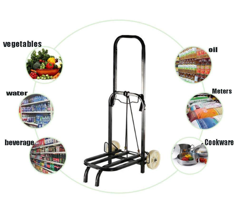 JF-XUAN Cart Folding Hand Truck with Luggage Shopping Trolley,Carts with Extendable,Durable Portable Folding Telescopic Handle Aluminum Alloy Cart