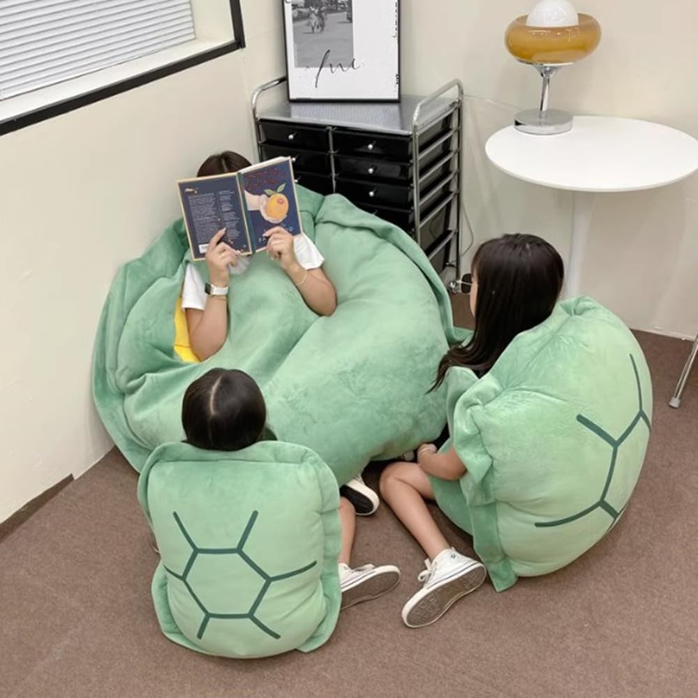 SEAHOME Wearable Turtle Shell Pillows,Turtle Plush Pillow Stuffed Animal Costume for Kids Adults , Plush Toy Funny Dress Up Creative Gifts (Green, 51 inch)