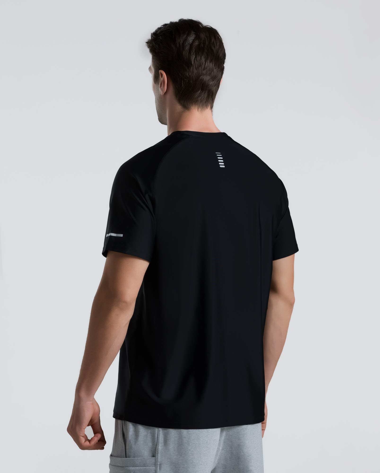 Men's Cooling Ice Silk Running Shirts Quick Dry Short Sleeve Athletic Gym T-Shirts UPF 50+ Outdoor Workout Tshirts Grey Brown