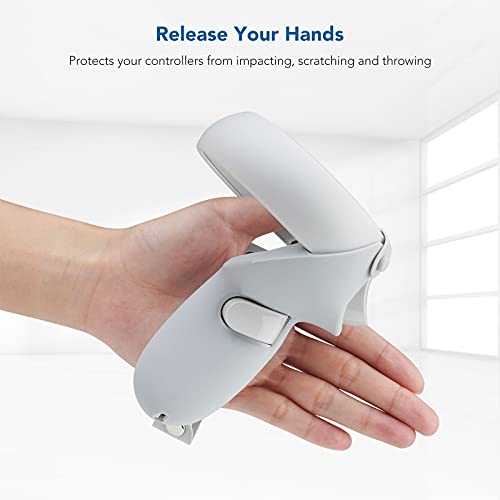 KIWI design Silicone Grip Cover and Lens Protector Accessories, Compatible with Quest 2
