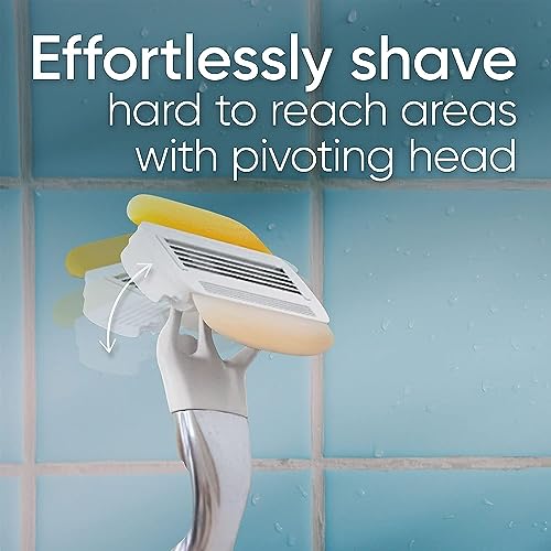 Gillette Venus Comfortglide with Olay Coconut Womens Razor Handle + Blade Refills, Silver, 2 Count